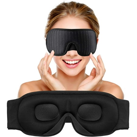 Sleep Eye Mask with Blockout Light - Memory Foam 3D Contoured Sleep ...