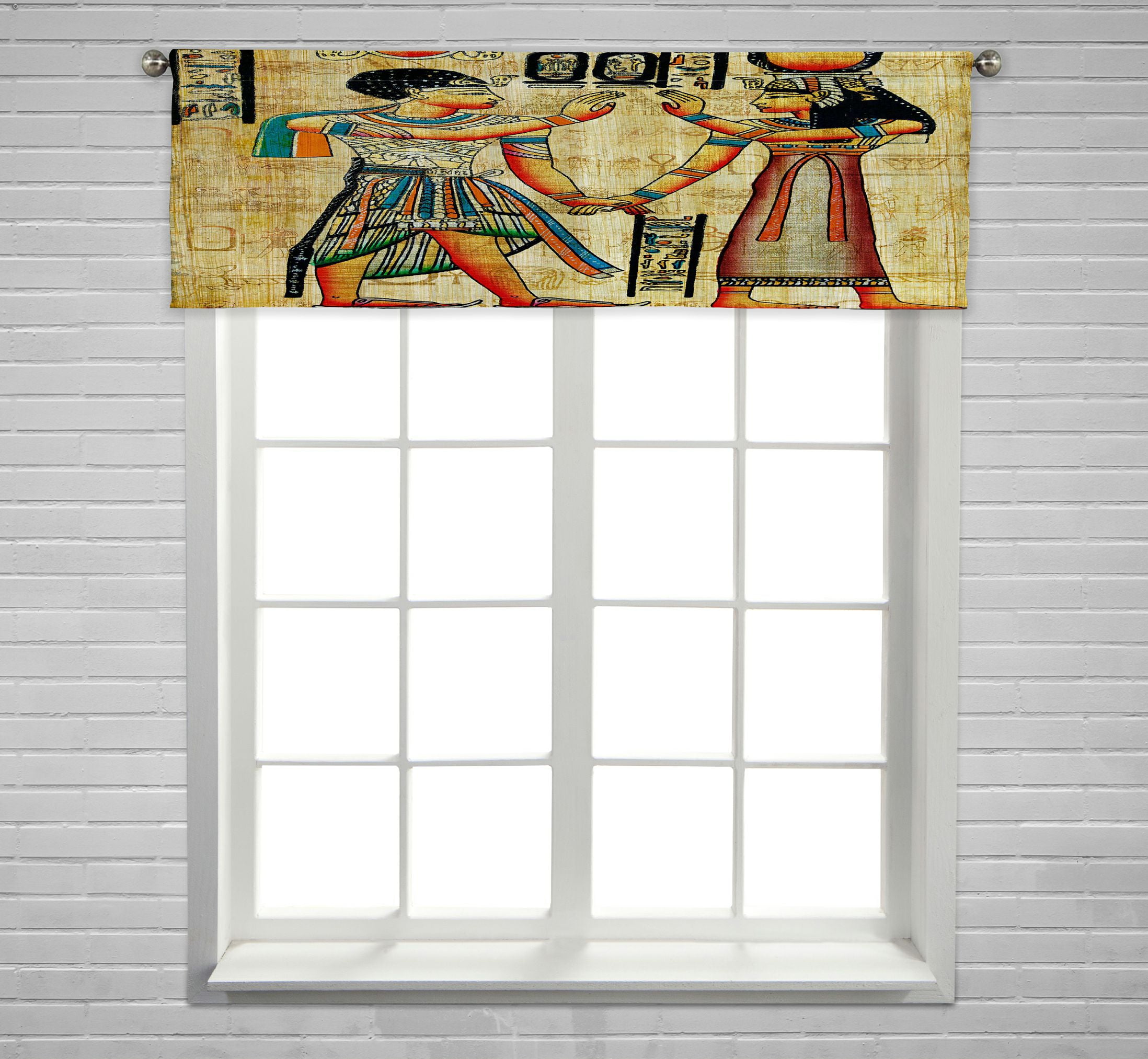 ABPHQTO Ancient Egyptian Papyrus Window Curtain Valance Rod Pocke 54x18 ...