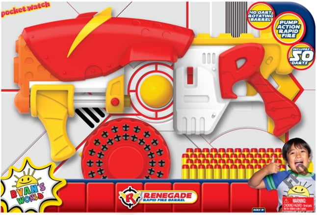 Ryan's World Renegade - Shot Rapid Shot Blaster - 80 Dart Packout ...