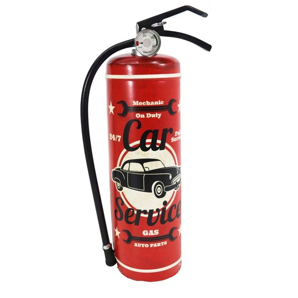 Rustic Red Car Service Fire Extinguisher Metal Sign - Walmart.com
