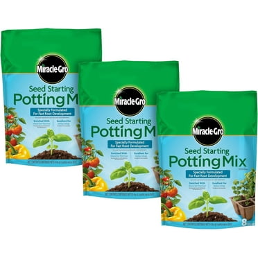 Miracle-Gro Seed Starting Potting Mix, Enriched with Plant Food, 8 qt ...