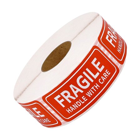 Handle with Care Stickers,2 inch Kraft Paper Shipping Fragile Warning ...