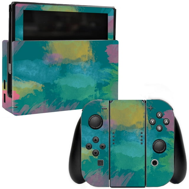 Skin Decal Wrap Compatible With Nintendo Switch Watercolor Blue ...