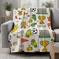 Cartoon Sport Soccer Blanket Soft Cozy Warm Throw Blanket for Couch ...