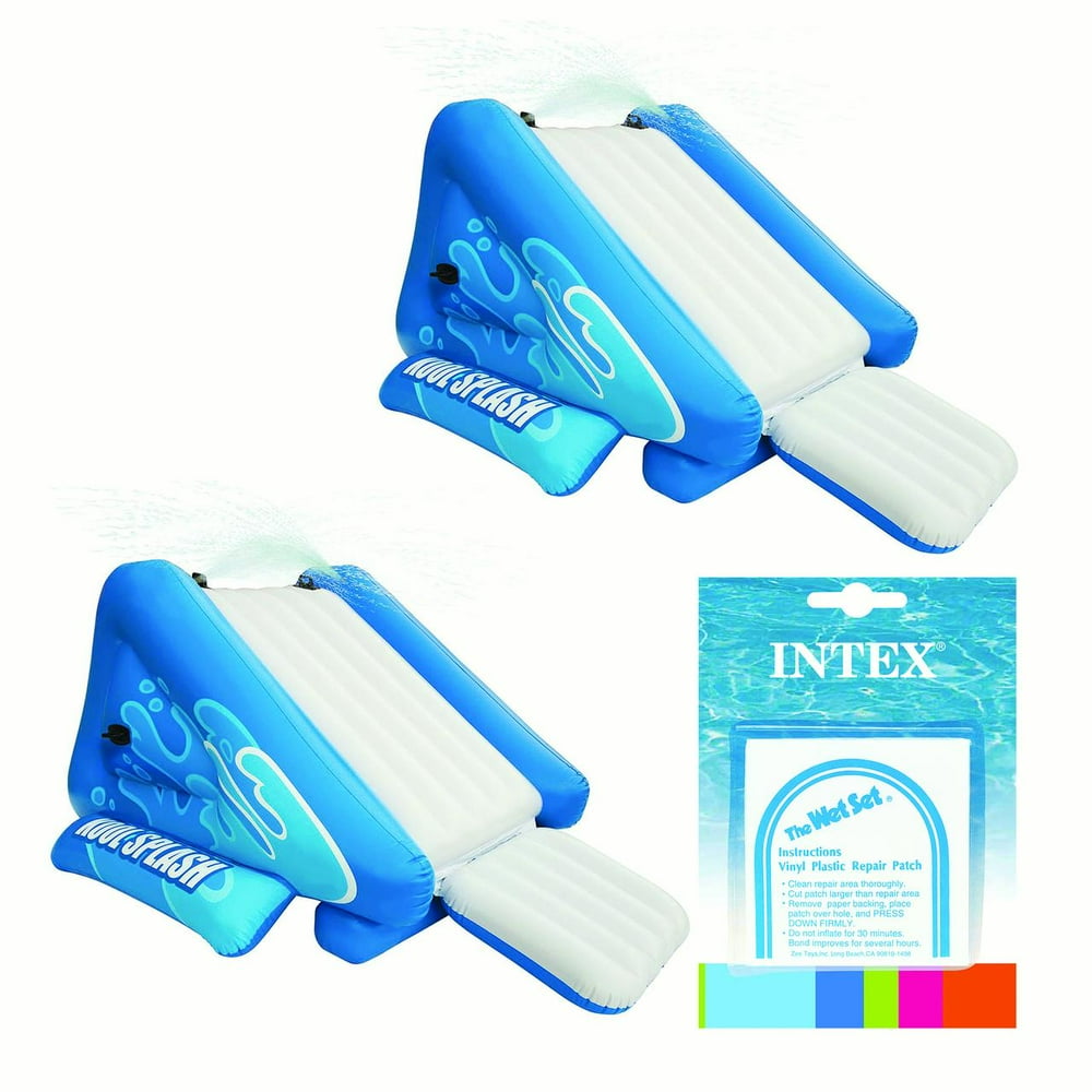 Intex Inflatable Swimming Pool Water Slide, Blue (2 Pack) & Intex ...
