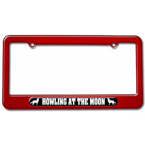 Wolf Howling At The Moon License Plate Tag Frame, Multiple Colors ...