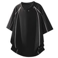Ceisia Men Waffle Knit Short Sleeve T Shirt Contrast Stitch Star Decor ...