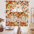 3 Pieces Swag Kitchen Curtains Set, Orange Pumpkins Fall Valance Swag ...