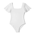 SELONE Bodysuits For Women Square Neck Mesh Short Sleeve Shaping Cut ...