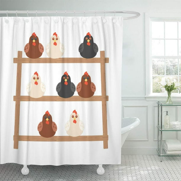 CYNLON Rooster Hen Chicken Coop Cockerel Chanticleer Fowl Bird Bathroom ...