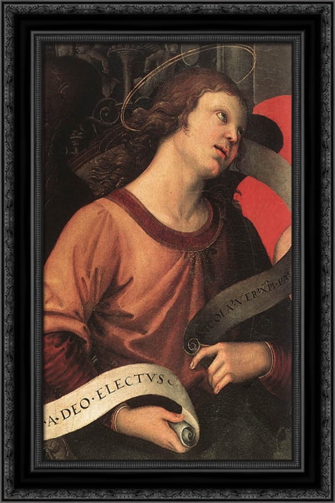 Angel (fragment of the Baronci Altarpiece) 18x24 Black Ornate Wood ...