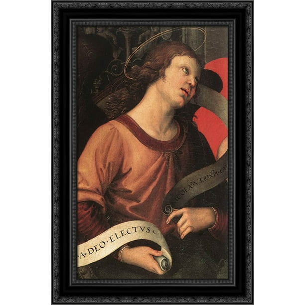 Angel (fragment of the Baronci Altarpiece) 18x24 Black Ornate Wood ...