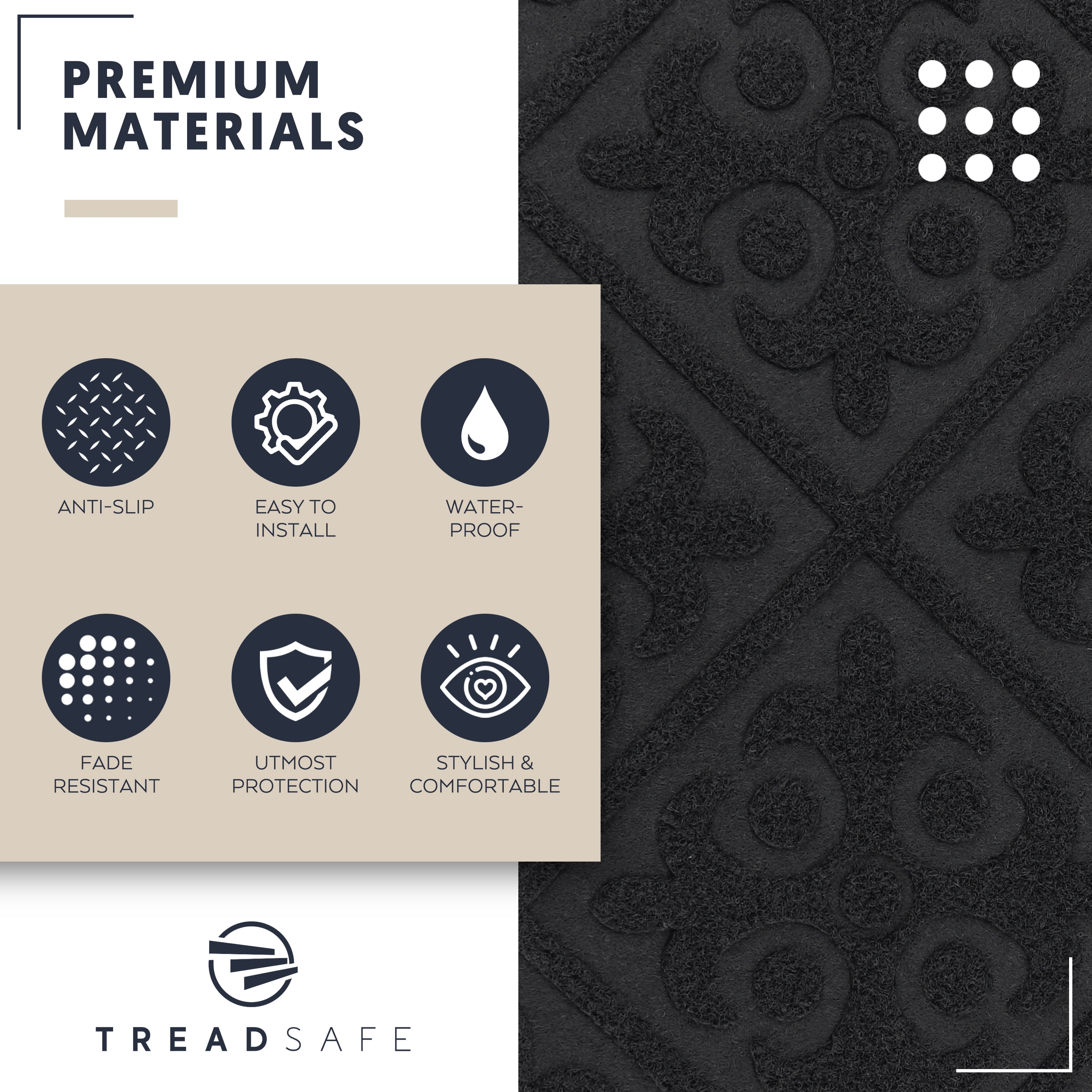 Buy TreadSafe 15 Pack of Charcoal Non Slip Stair Treads for Indoors ...