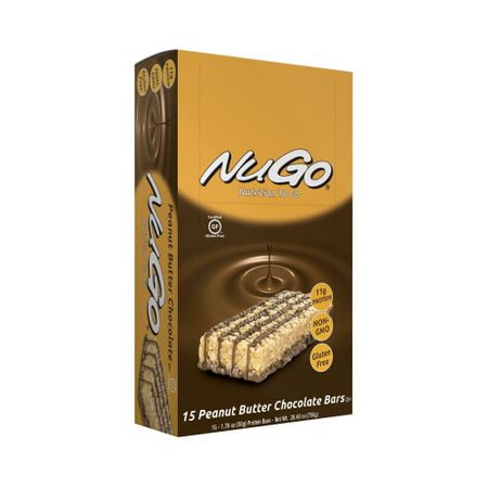 NuGo Nutrition To Go Bars Peanut Butter Chocolate -- 15 Bars - Walmart.com