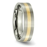 Chisel Titanium Brushed with 14k Gold Inlay 6mm Flat Band - Walmart.com