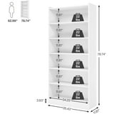 Tribesigns Modern 7-Tier White Bookshelf, 78-inch Tall Bookcase with ...