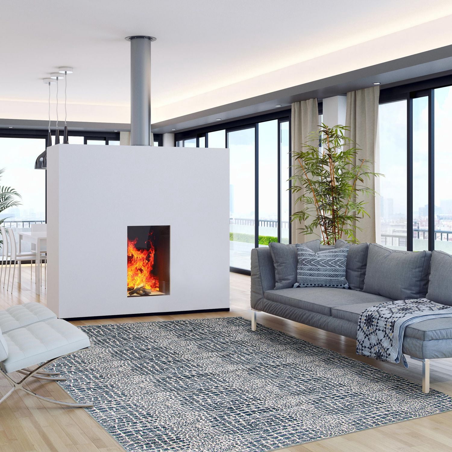 Click here for Ecarpet Talia Blue Rug 8 Ft X 10 Ft prices