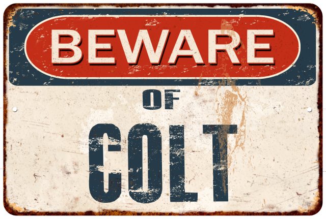Beware of COLT Metal Sign Rusty Wall Decor 8x12 108120041108 - Walmart.com