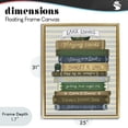 Stupell Industries Lake Living Book Stack Gold Framed Floater Canvas ...