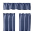 Solid Color Kitchen Curtain Set 3 Piece Light Filtering Thermal ...