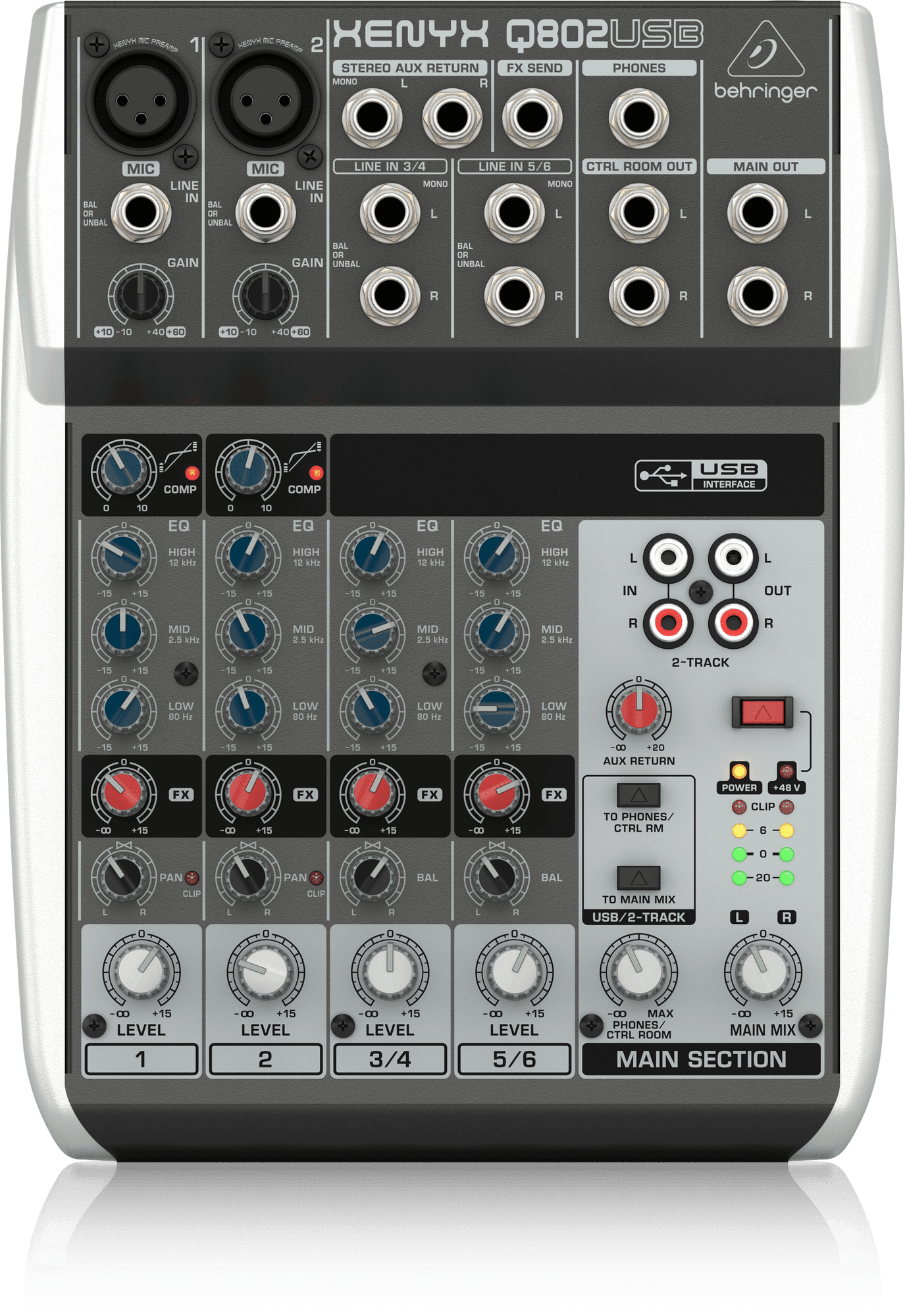 Mezcladora Behringer Q802USB 4 Canales Interface Audio | Bodega Aurrera ...