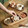 Acacia Wood Serving Platter Serving Tray Nut Dishes Sauce Bowl, Divided ...