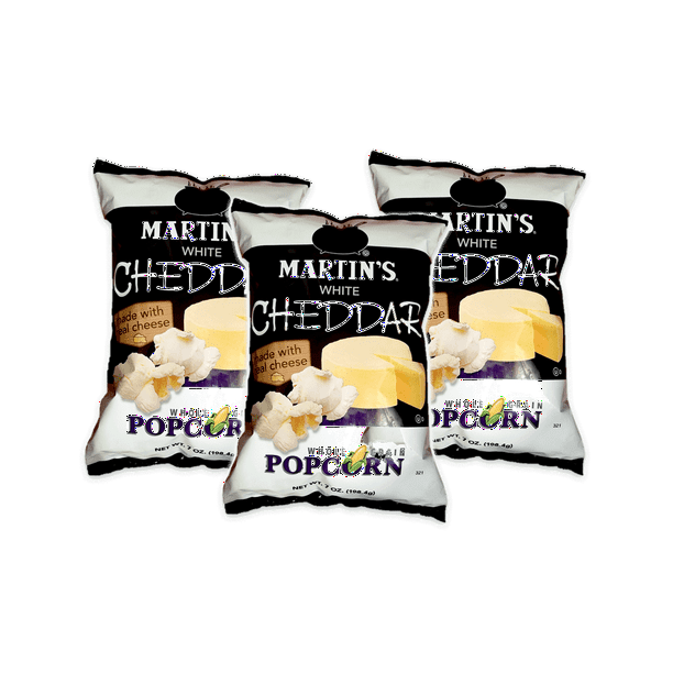 Martin's White Cheddar Whole Grain Popcorn, 3-Pack 7 oz. Bags - Walmart.com