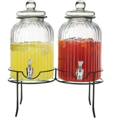 Style Setter Springfield Double Beverage Dispenser with Stand, Clear ...