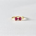 6 Double Heart Ruby Ring in 925 Silver, Ruby Gemstone Ring, Red Heart ...