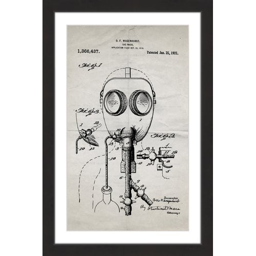 "Gas Mask 1921 Old Paper" Framed Painting Print - Walmart.com