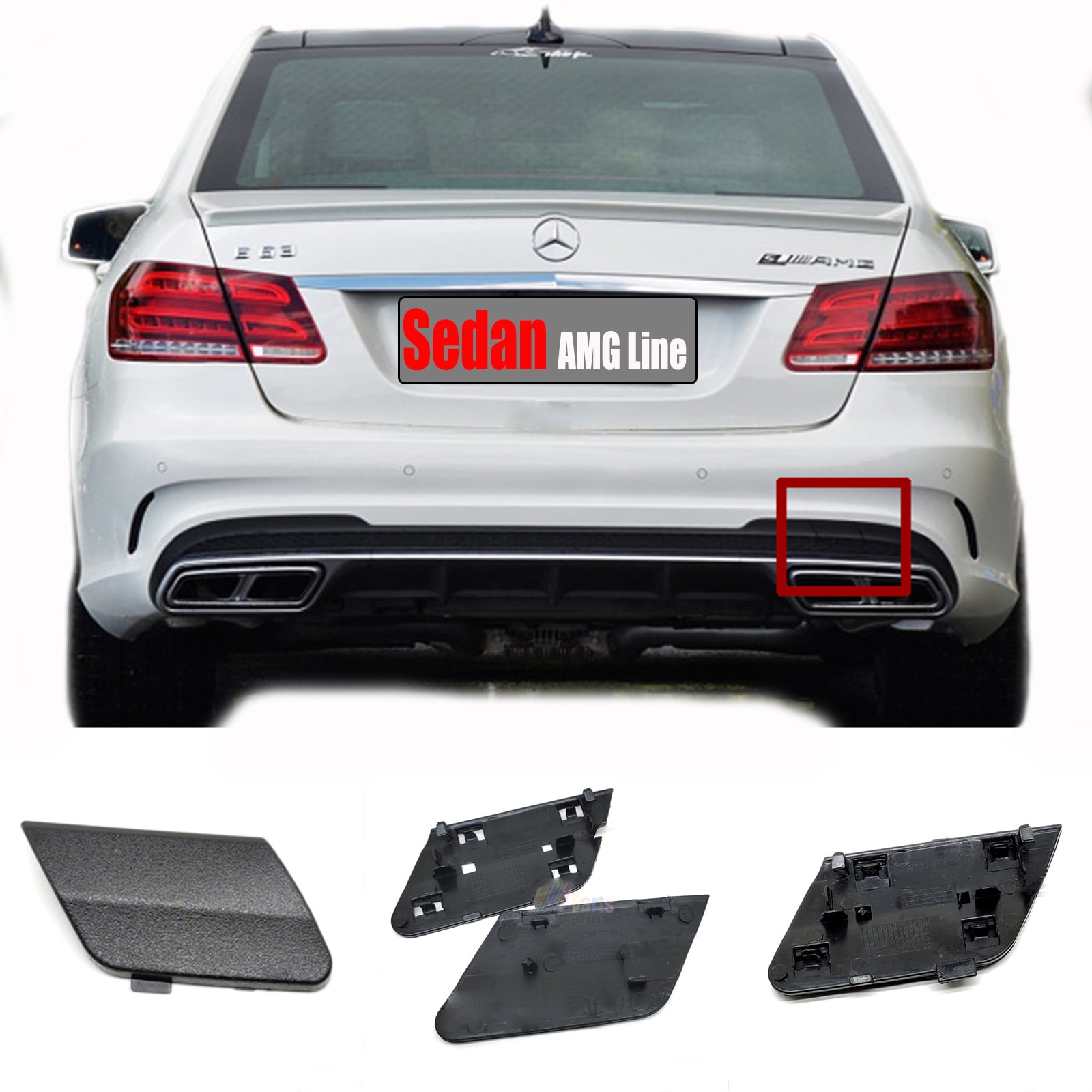 Trimla 2in1 Rear Tow Cover Fit 13-16 Mercedes Benz E-class W212 ...