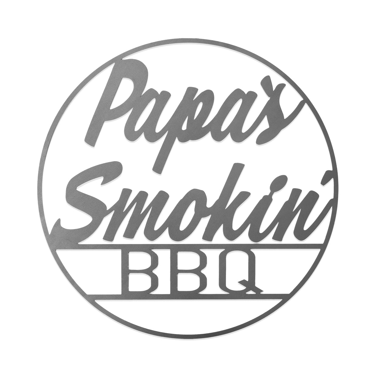 Rusted Orange White Metal Papa's BBQ Vintage Circle Sign - Walmart.com