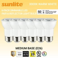 Sunlite LED G16.5 Bulb, 5W (40W Eq.), E12 Base, Dimmable, Frost, 3000K Warm, 6-Pack - Walmart.com