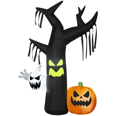 HomCom Tall Haunted Tree Outdoor Lighted Halloween Yard Inflatable ...