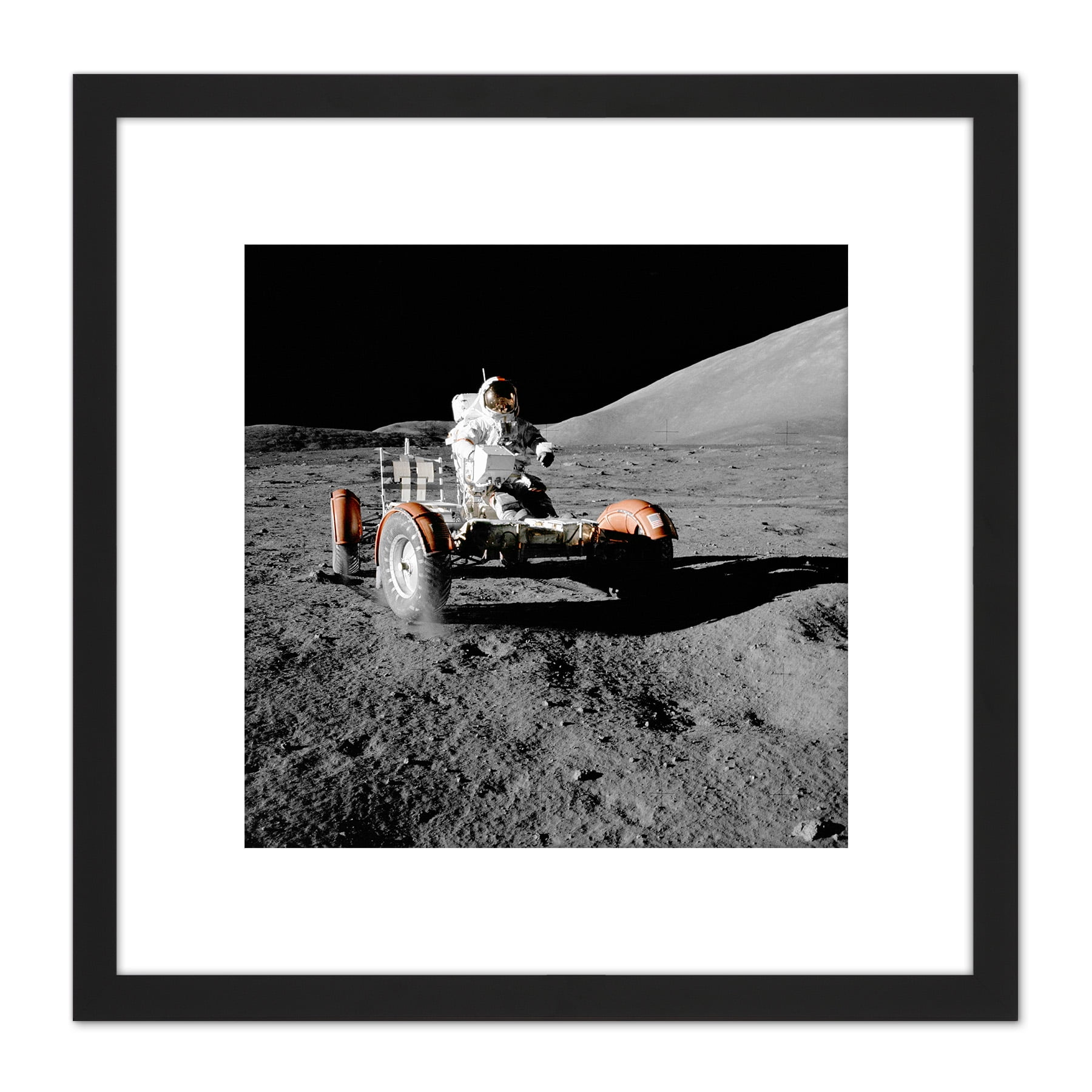 Space NASA Apollo 17 Lunar Rover Vehicle Moon Photo 8X8 Inch Square ...