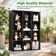 Black 12-Cube Storage Organizer Cabinet For Closet Bedroom Living Room ...