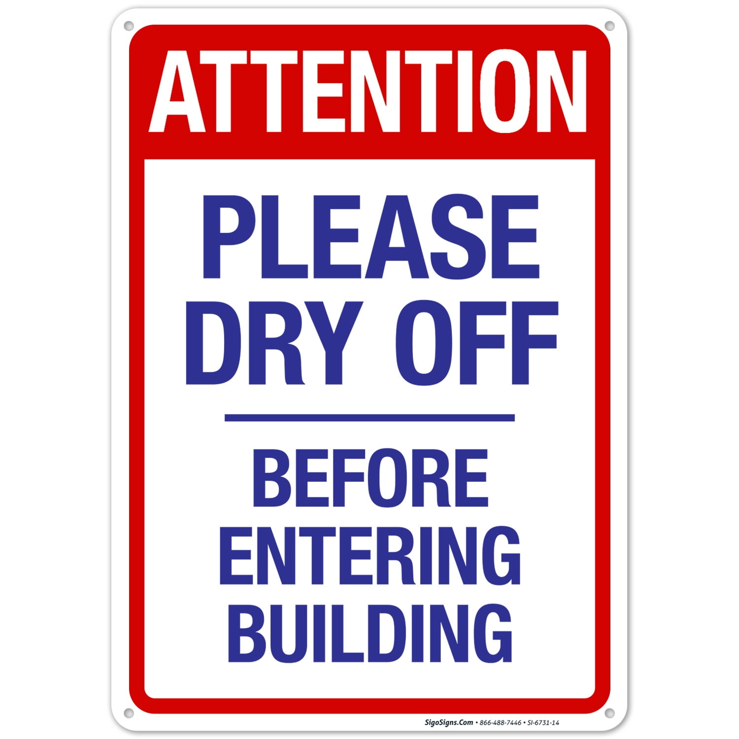 Attention Please Dry Off Sign, Pool Sign, - Walmart.com