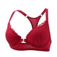 Women's Lace Racerback Front Closure Bra, Underwire Support Push Up T ...