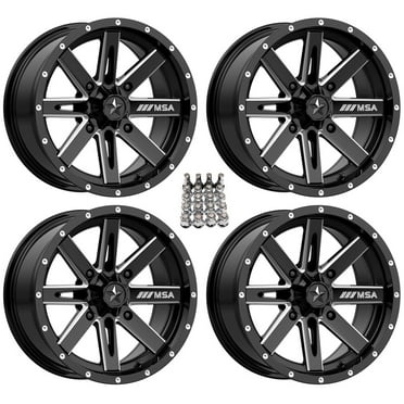 "MSA M12 Diesel Gloss Black ATV Wheels/Rims 14"" for Honda Foreman ...