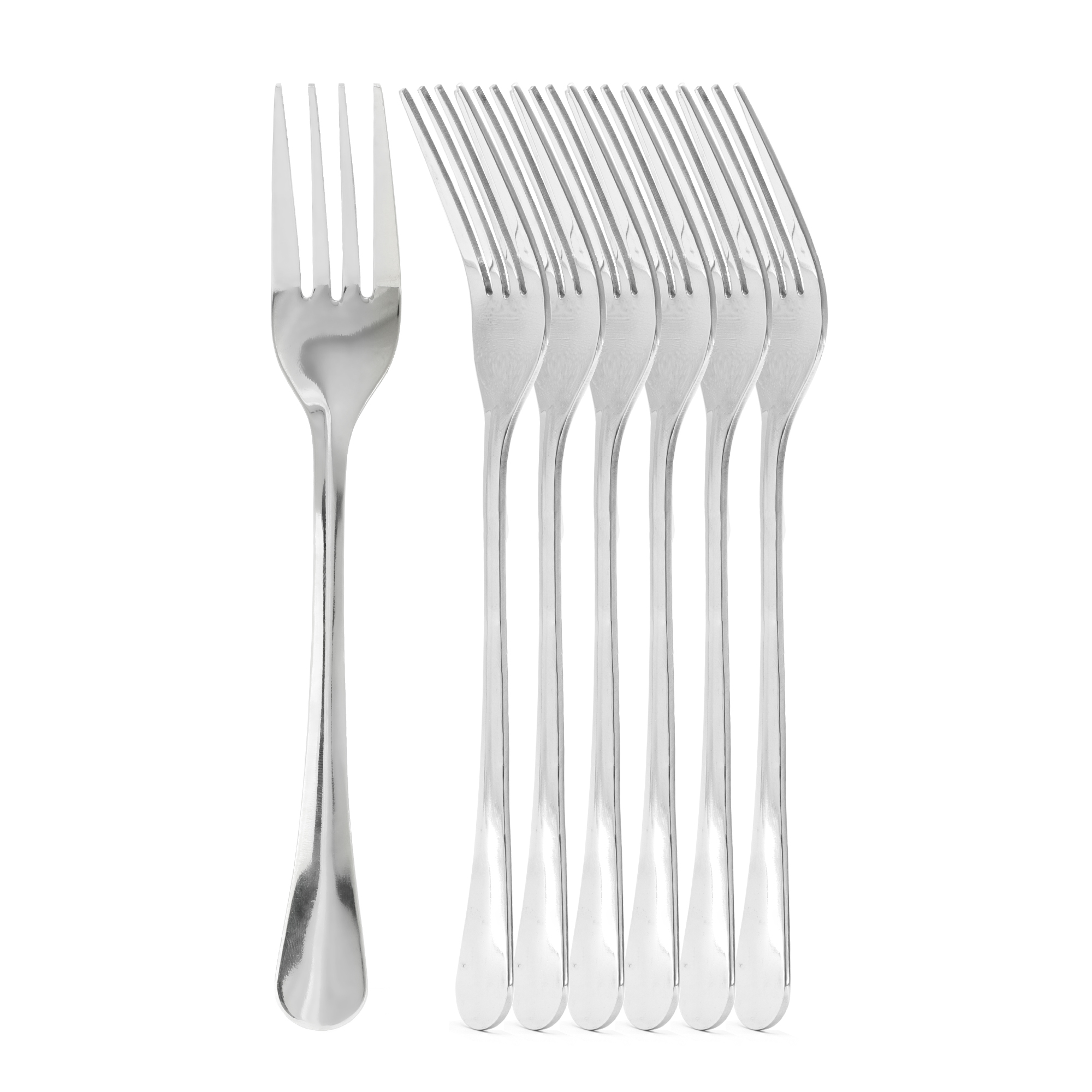 Bezrat Premium Set Of Polished Stainless Steel Dinner Forks [6 Pieces ...