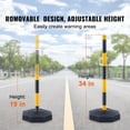 KFFKFF 6PCs Traffic Delineator Post Cones with Fillable Base 8FT Chain ...