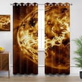Black Gold Planet Blackout Curtains, Cosmic Space Theme Patterned ...