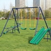 Sportspower Outdoor Super 8 Fun Metal Swing Set with 6’ Heavy Duty ...