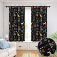 Dog Text and Dog Paw Print Blackout Curtains,Triple Weaved Fabric ...