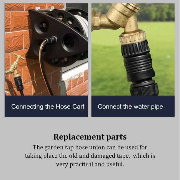 Garden Tap Hose Union 2 Ways Faucet Thread Taps Water Splitter Seal ...