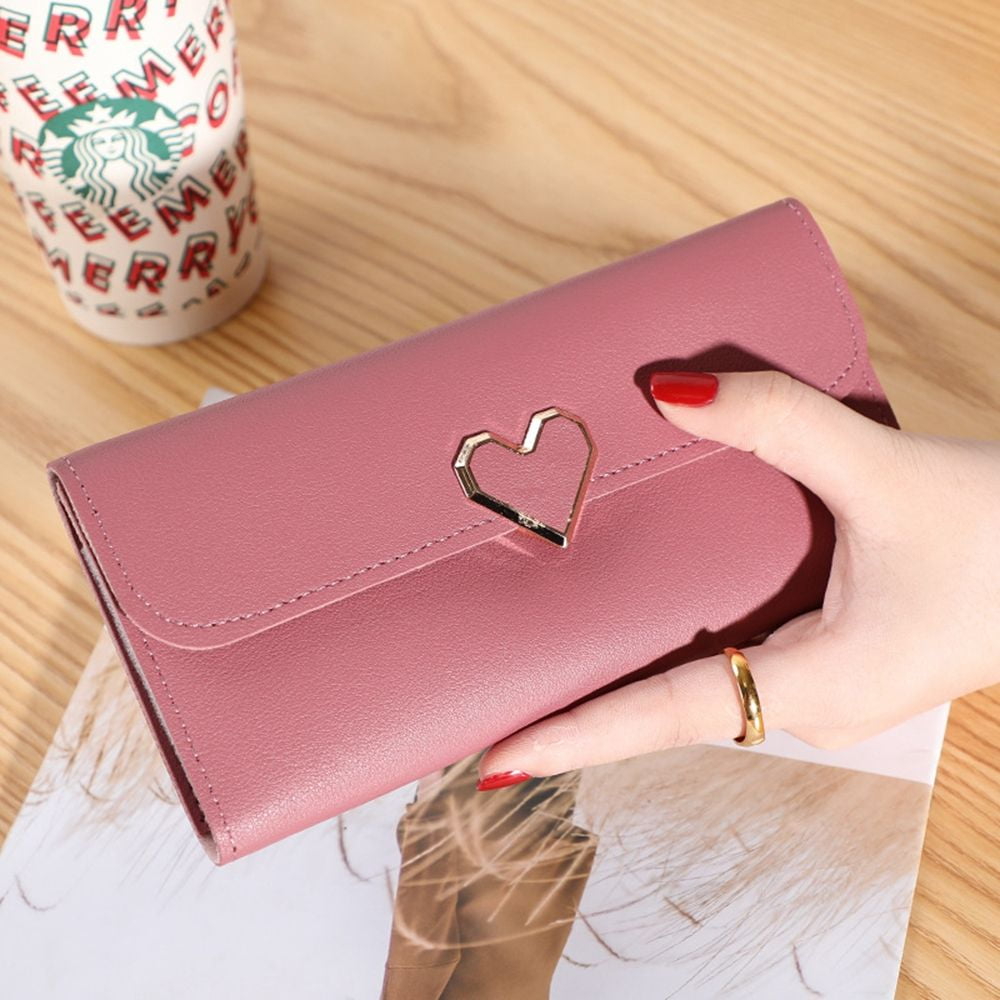Love Heart Leather Wallet for Ladies for Girl Money Pocket Organizer ...