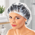 100 Disposable Clear Mop Mob Caps Clipped Hair Head Cover Shower Cap ...