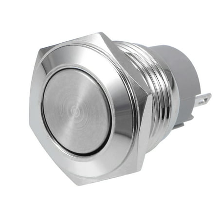 Latching Metal Push Button Switch 16mm Mounting Dia 3A SPST 1NO 2 ...