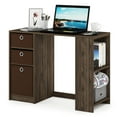 Furinno 15110 JAYA Modern Computer Study Desk, Columbia Walnut/Dark ...