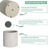 Mozing Breathable Cement Plant Pots - 4.8 x 4.8 inch Gray Planter Pot ...